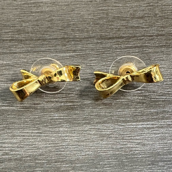 kate spade | Jewelry | Kate Spade Love Note Gold Bow Earrings | Poshmark